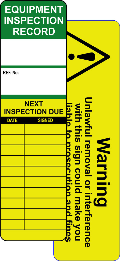 Safety Tag Sign – Dubai – Plastic Inspection Card | Safety Signs ...