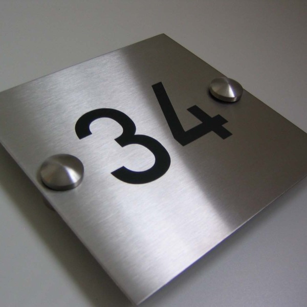 Safety Sign – Dubai – Brushed stainless Steel Number Sign | Safety ...