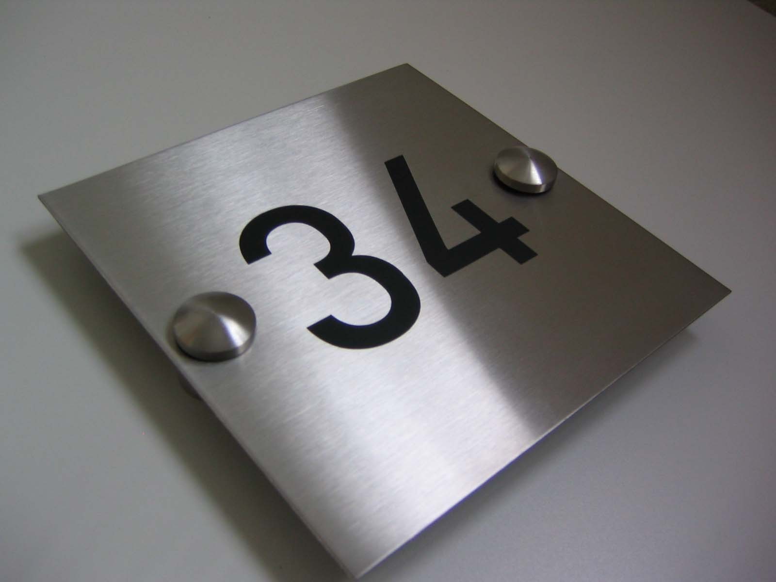 Safety Sign – Dubai – Brushed stainless Steel Number Sign | Safety ...